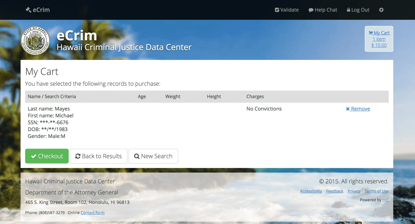 Hawaii eCrim Report for Marijuana Dispensary Program Instructions - Quantum 9, Inc.